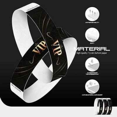 China Customizable Gold Tyvek Arm Wrist Band Thermal Transfer Printing for Events Festivals for sale