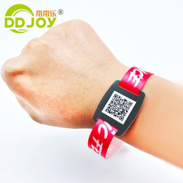 Quality Customized Yellow Woven RFID Fabric Bracelets for Comfortable Festival Events for sale