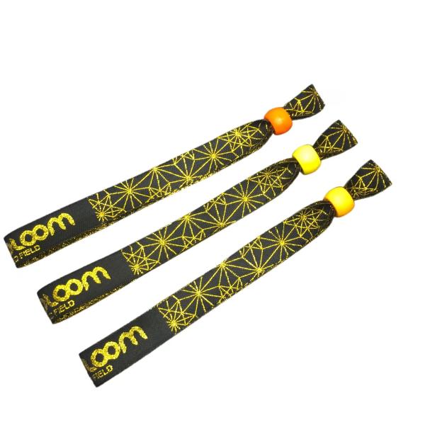 Quality Customized Yellow Woven RFID Fabric Bracelets for Comfortable Festival Events for sale