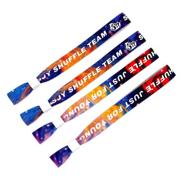 Quality Customized Yellow Woven RFID Fabric Bracelets for Comfortable Festival Events for sale