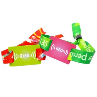 China 350*15mm RFID-Armbänder in normaler Größe aus Satin mit individuellem Logo und Textdruck zu verkaufen