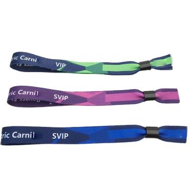 China Blaue Satin-Stoffe Einmalige Veranstaltung Festival Party Armbänder mit Logo-Druck zu verkaufen