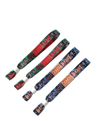 China Custom Logo Printing on RFID Wristbands in Satin Fabric for Party and Event Access for sale