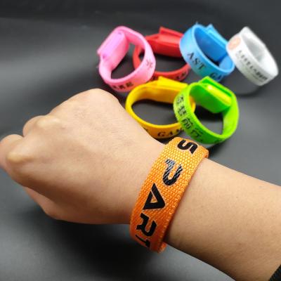 China Custom Silk Screen Offset Printing Nylon LED Wristband for Night Running Glow in Dark Armband for sale
