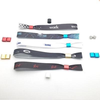 China Custom Event Festival Party RFID polsbanden met polyesterstof en logo printing Te koop