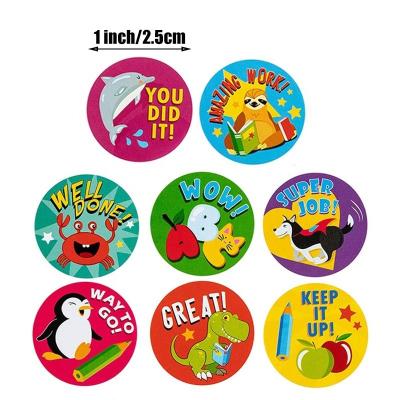 Cina 1 pollice 25mm adesivi rotondi 500 pcs animali carini etichette per ricompense scolastiche e insegnanti in vendita