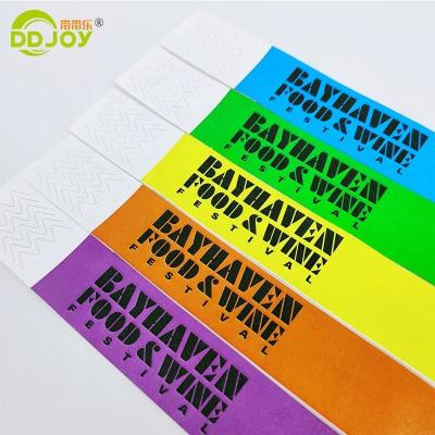 China 250*25mm/250*19mm waterdicht DuPont Tyvek papier polsband voor evenementen Te koop