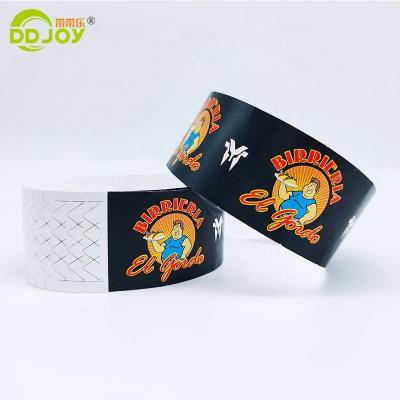 China 250*25mm/250*19mm waterdicht DuPont Tyvek papier polsband voor evenementen Te koop
