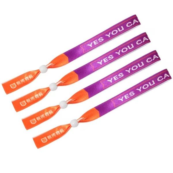 Quality Custom Logo Polyester Wristbands for Colorful Event Party Festival in Various for sale