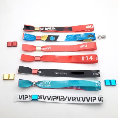 China Custom Logo Fabric Festival Wristband for Events Waterproof and Secure Lock for sale