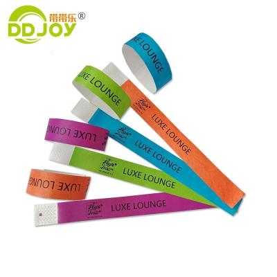 China DDJOY 3/4 inch Plain Solid Neon color Dupont Tyvek Wristbands for club and bar Yellow for sale