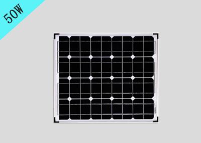 中国 太陽電池、アルミニウム フレームが付いているMulticrystallineの太陽電池パネルを薄板にする50W緩和されたガラス 販売のため
