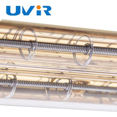 China TC01 Gold Reflector Twin Tube Infrared Lamps , 500V Quartz Halogen Heating Lamps for sale