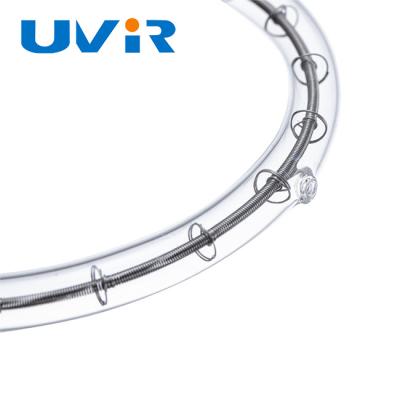China Round Right Angle Heater Halogen Tube 2100W Transparent  IR diameter 161mm for sale