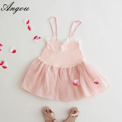 China Angou New baby Girls slip dress Toddler Kids Clothes Sleeveless girl Tutu Dress Partydress for sale