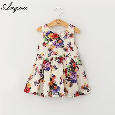 China Wholesale summer Girls Dress fashion floral pattern dress children customizable clothing for sale