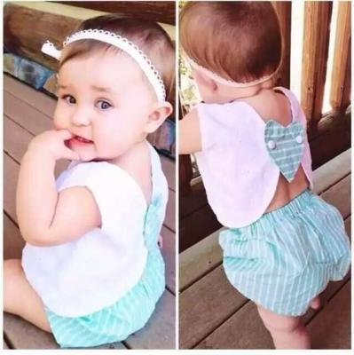 China Angou INS popular baby summer sets tops+pants 2pcs sets baby cute suits children toddler for sale