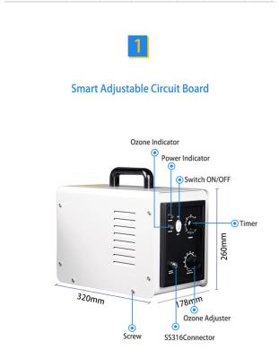 China 3g/h - 5g/h van de het Waterreiniging van de ozongenerator het Watergenerator van Corona Discharge O3 Te koop