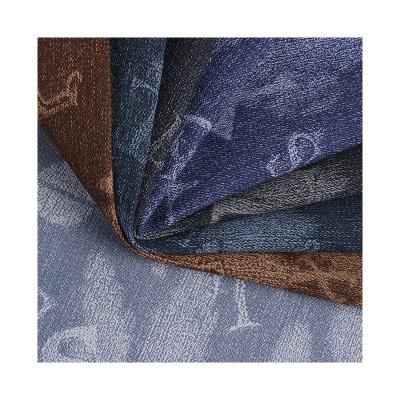 Cina Pelle in PU denim lavata Eco-friendly in rilievo Pelle finta leggera in vendita