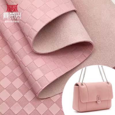 China PVC 1.8mm Thick Square Pattern Synthetic Artificial Leather Bag , Table Mat , Shoes , Wallet , Decorate , Belt Faux Leather Fabric for sale