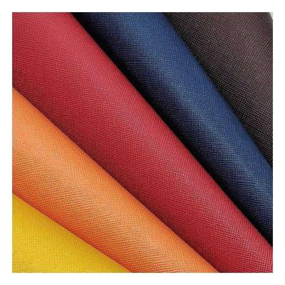 China PVC Cross Grain Artificial Synthetic Leather for Wallet Packaging Case Shoes Notebook Leather Fabric for sale