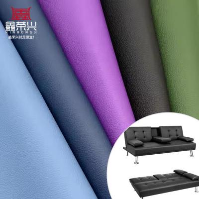 China D90 Lychee Embossed Faux Leather Fabric 150CM Wide PVC Artificial Synthetic Leather for Sofa Bag Chair Car Foot Mat Furniture for sale