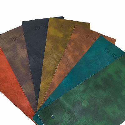 중국 PVC 크레이지 호스 오일 왁스 태닝 합성 인조 가죽 (의자 소파 가방 자동차 시트 벨트 인조 가죽) 판매용