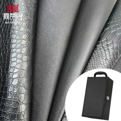 China Wholesale Pvc Faux Leather Wallet Box Shoes Notebook Litchi Animal Woven Cross Pattern Artificial Synthetic Leather Fabric for sale