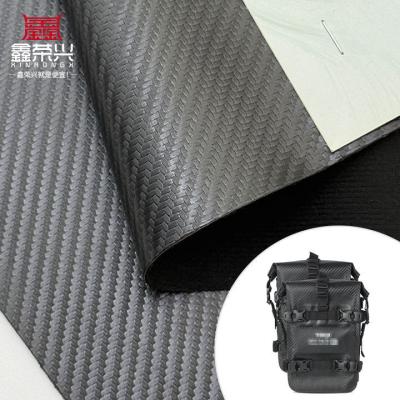 China 1.1mm Thick Carbon Fiber PVC Synthetic Leather Embossed Faux Leather Material for Upholstery Car Backpack Wallet Bag Belt Sofa for sale