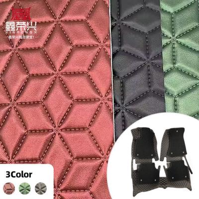 中国 カスタムPVCダイヤモンド刺繍キルティングパール合成皮革ニードルパンチフォーム、カーシートカバーソファ用フェイクレザー生地 販売のため