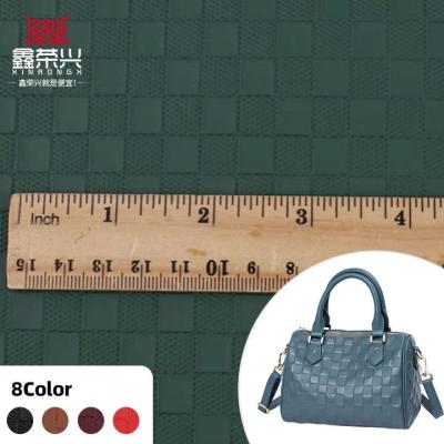 China PVC Embossed Checkerboard Pattern Artificial Synthetic Leather for Car Foot Car Seats Sofa Decorate Bag Faux Leather Fabric for sale