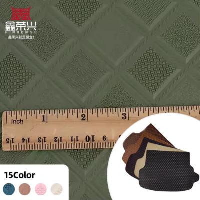China PVC Antiskid Rhombus Embossed Style Artificial Synthetic Leather for Car Foot Car Seats Sofa Decorate Bag Faux Leather Fabric for sale