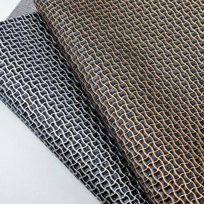 中国 PVC ゴールデンシルクワイヤーグレイン幾何学模様合成人工皮革靴バッグノートブック装飾プレースマットレザーファブリック 販売のため