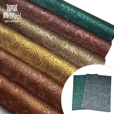 中国 エンボス加工PVCフラワーパターン合成皮革、財布、箱、靴、ノート、装飾バッグ用-耐久性のあるフェイクレザー素材 販売のため