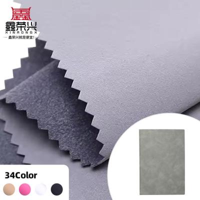 China Imitation Suede PU Lining Sheepbuck Grain Synthetic Leather for Bag Belt Packing Notebook Faux Leather Fabric for sale