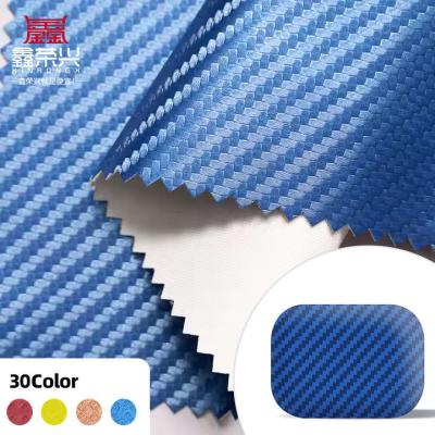 China Elastic PU Carbon Fiber Synthetic Leather Faux Leather for Clothing Bags Phone Shell Sleeve Box Faux Leather Fabric for sale
