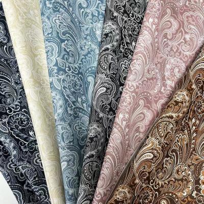 China Floral Printed PVC Synthetic Artificial Leather Fabric for Bag Notebook Phone Shell Sofa Craft Use Floral Printed Faux Leather for sale
