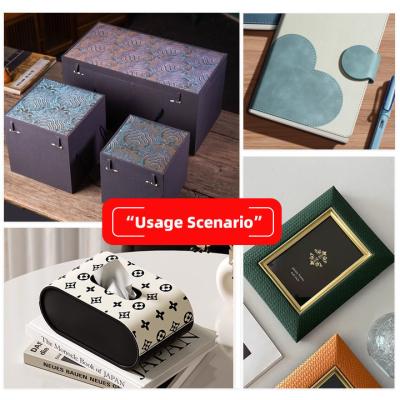 China PVC Peacock Flower Printed Synthetic Artificial Leather Fabric for Bag Packaging Notebook Phone Shell & Sofa Use for sale