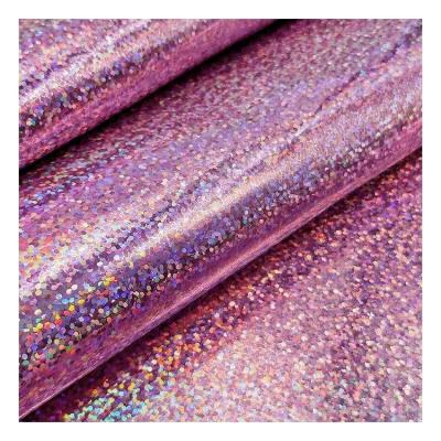 China Pu Holographic Mirror Leather Big Glass Pattern Grain Mirror Synthetic Artificial Faux Shoes Vanity Case Handbag Leather Fabric for sale