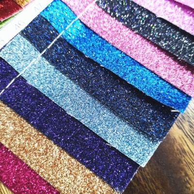 China Wholesale PU Glitter Powder Grain Synthetic Leather Wallet Case Shoes Notebook Leather Fabric for sale