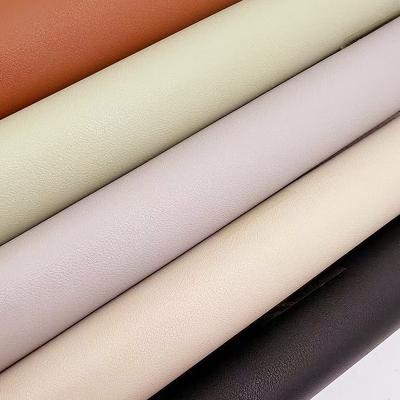 China 1.8mm Thickness 54/55" Width 40 Colors PVC Leather for Bags with Suede Backing and Embossed Pattern for sale