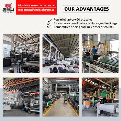 China 1.8mm Thickness 54/55" Width 40 Colors PVC Leather for Bags with Suede Backing and Embossed Pattern for sale