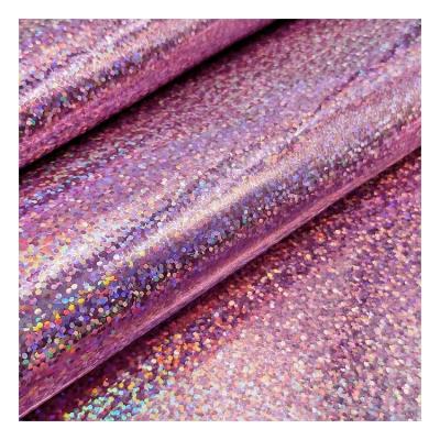 China Pu Holographic Mirror Leather Big Glass Pattern Grain Mirror Synthetic Artificial Faux Shoes Vanity Case Handbag Leather Fabric for sale