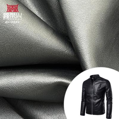 China Cheap Price Elastic PVC Sheepskin Faux Leather Waterproof Synthetic Leather for Garment Clothing Pants Stretch Blackout Wicking for sale