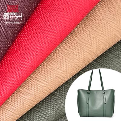 China 1.8mm Thick PVC Weave Synthetic Faux Leather for Bag Table Mat Shoes Sofa Decorate Belt Materials Embossed Stretch for Craft for sale