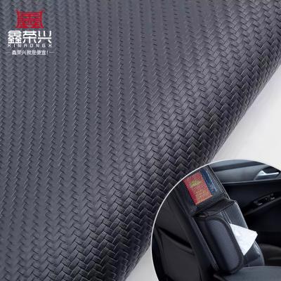 China Hot-sale Pvc  Mat Woven Grain Patterns  Artificial Synthetic Leather Cheap Price Chair Sofa Shoes Car Foot Mat Faux Leather for sale
