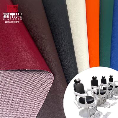 China Factory Wholesale PVC 0.6mm Litchi Texture Faux Leather Embossed Artificial Synthetic Leather for Car Seat Bag Foot Decorative for sale