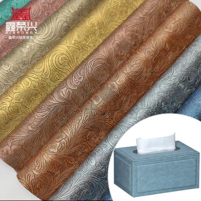 China Pvc Flower Pattern Artificial Synthetic Leather Wallet Box Shoes Ntoebook Faux Leather Fabric for sale