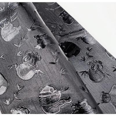 China Wholesale PVC Highlights of 045 #  Panda Grain Pattern Artificial Synthetic Leather Wallet Box Shoes Notebook Fabric for sale