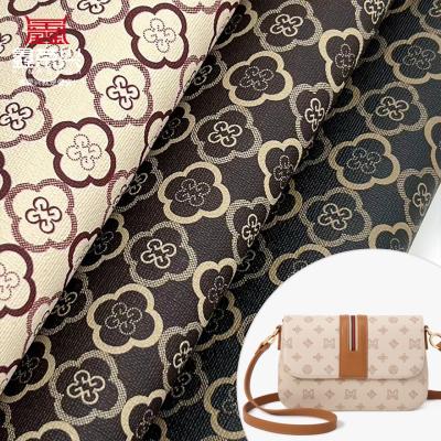 China Synthetic PVC Artificial Leather Fabric Four Leaf Clover Printed Waterproof Lining Bag Packaging Phone Shell Sofa for sale